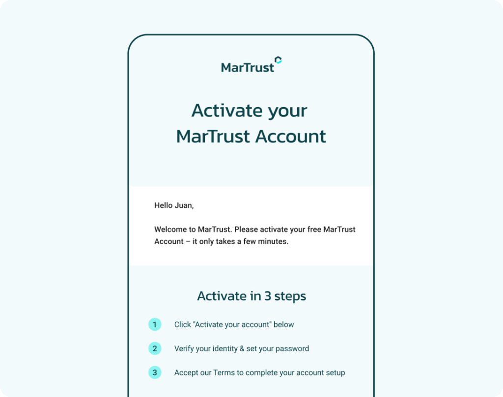 Activate your MarTrust Account | MarTrust